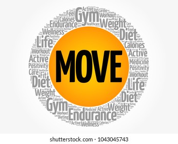 Move Circle Word Cloud Collage Fitness Stock Vector (Royalty Free ...