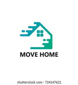 Move Home Logo Template Design Stock Vector (Royalty Free) 724147621 ...