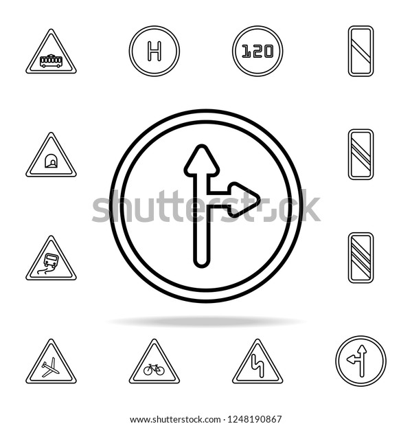 Move Right Right Icon Road Sign Stock Vector (Royalty Free) 1248190867 ...