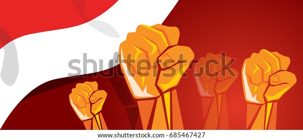 Movement Together Independence Day Hand Fist Stock Vector (Royalty Free ...