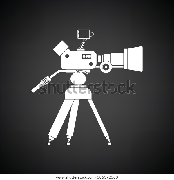 Movie Camera Icon Black Background White Stock Vector (Royalty Free ...