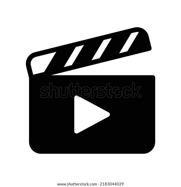 Movie Clapboard Icon Black Solid Style Stock Vector (Royalty Free ...