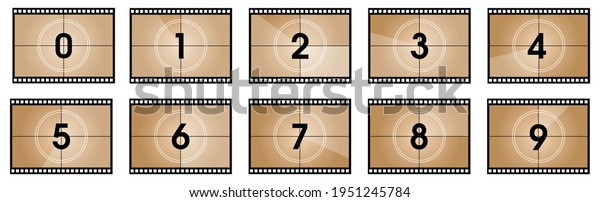 Movie Countdown Retro Cinema Screen Collection Stock Vector (Royalty ...