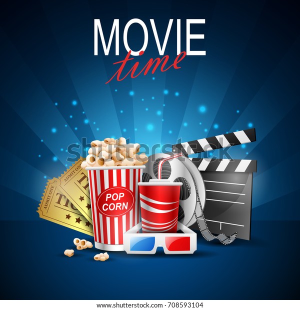 Movie Design Above Background Bluevector Illustration Stock Vector ...