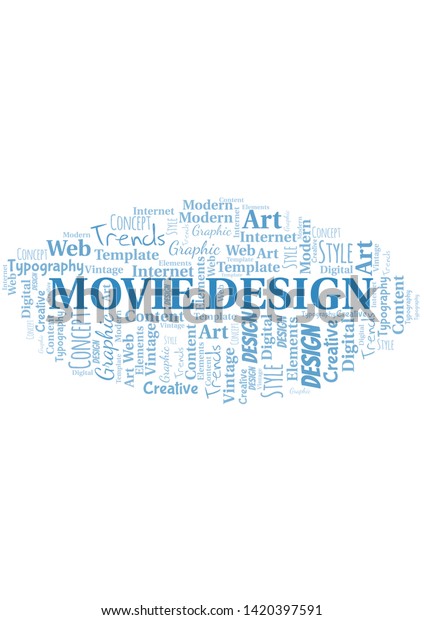 Movie Design Word Cloud Wordcloud Made Stock Vector (Royalty Free ...