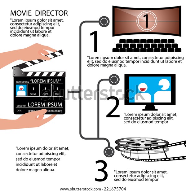 Movie Direction Concept Infographic Vector Illustration Stock Vector ...