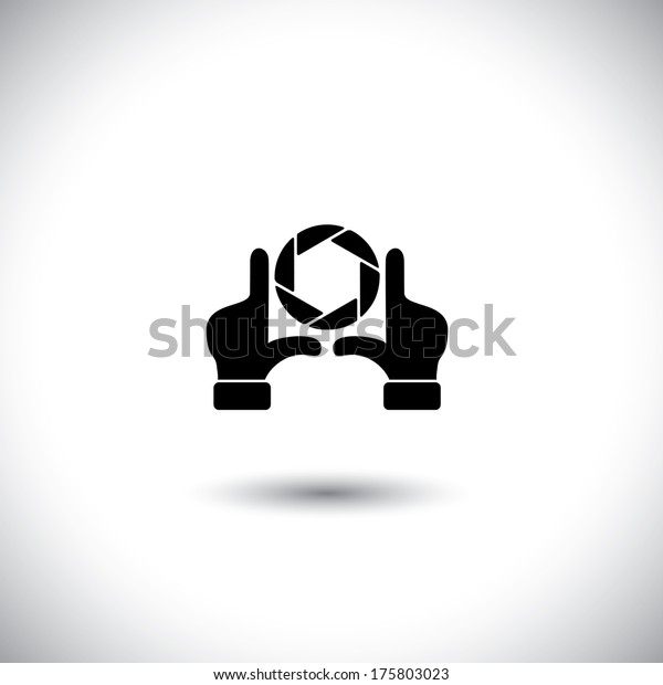 movie director's hand and shutter - process of motion picture making ...