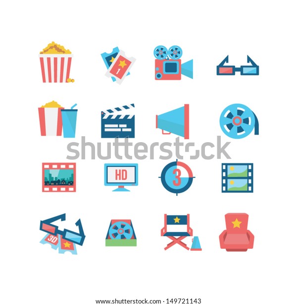 Movie Icon Set Stock Vector (Royalty Free) 149721143 | Shutterstock