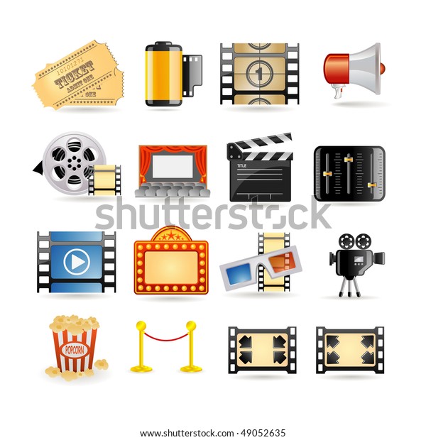 Movie Icon Set庫存向量圖（免版稅）49052635 | Shutterstock