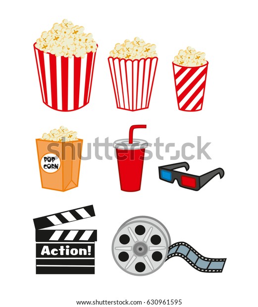Movie Items Set Vector Illustration Stock Vector (Royalty Free ...