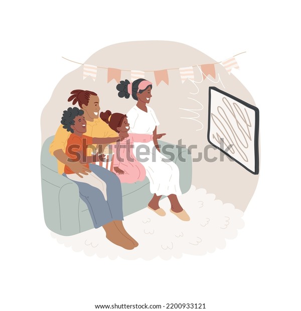 Movie Night Isolated Cartoon Vector Illustration Stock Vector (Royalty ...