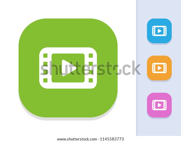 Movie Play Button Simple Icons Minimalistic Stock Vector (Royalty Free ...