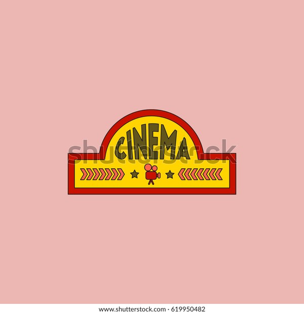 Movie Sign Vector Illustration Flat Style Stock Vector (Royalty Free ...