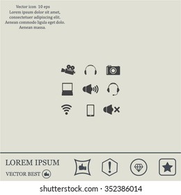 Movie Symbols Vector Set Stock Vector (Royalty Free) 352386014 ...
