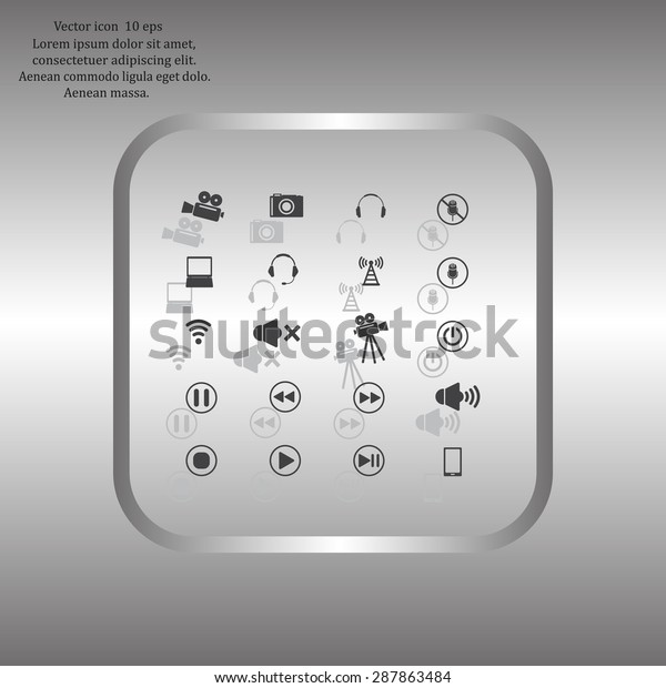 Movie Symbols Vector Set Stock Vector (Royalty Free) 287863484 ...