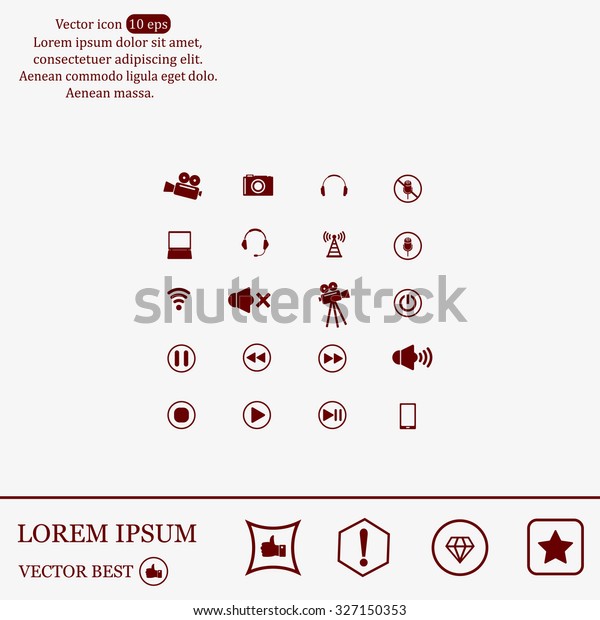 Movie Symbols Vector Set Stock Vector (Royalty Free) 327150353