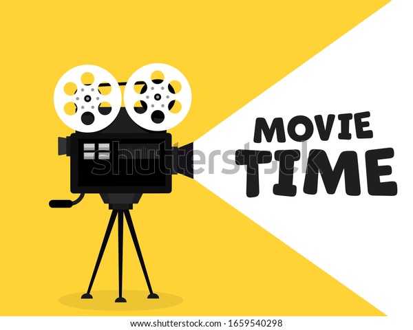 Movie Time Flat Concept Background Cinema Stock Vector (Royalty Free ...