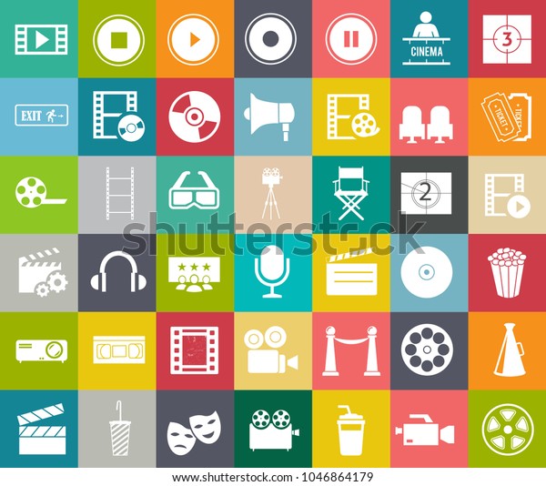 Movies Vector Illustration Icon Set Included Stock Vector (Royalty Free ...