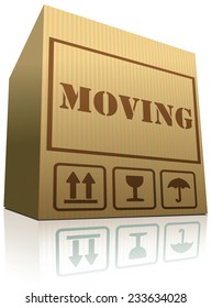 Moving Box Cardboard Brown Package Text Stock Vector (Royalty Free ...