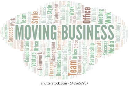 Moving Business Word Cloud Collage Made Stock Vector (Royalty Free ...