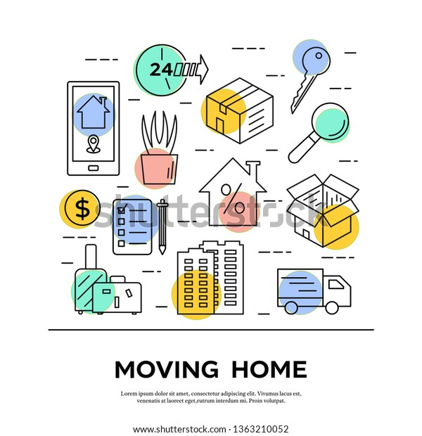 Moving Company Banner Design Relocation Service Stock Vector (Royalty ...