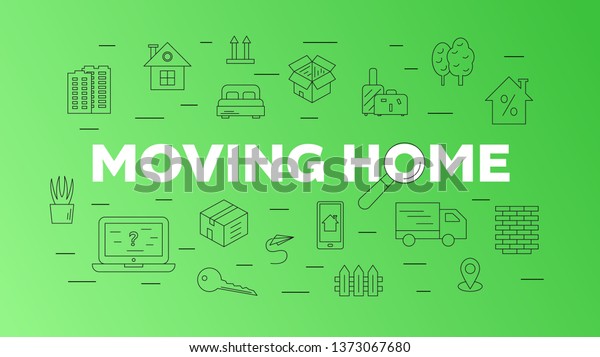 Moving Company Banner Design Relocation Service Stock Vector (Royalty ...