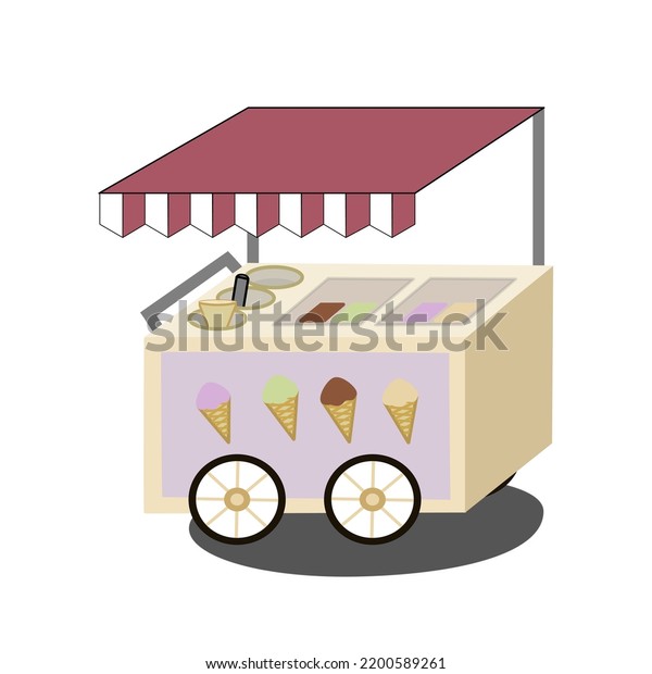 Moving Ice Cream Cart Stock Vector (Royalty Free) 2200589261 | Shutterstock