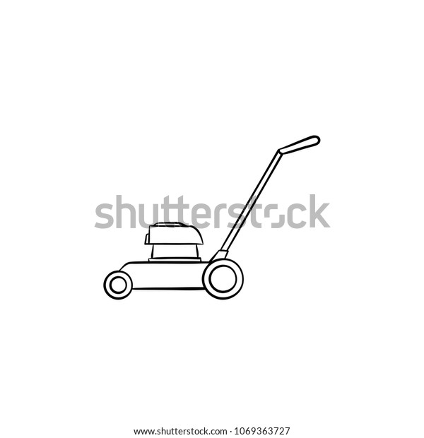 Mower Hand Drawn Outline Doodle Icon Stock Vector (Royalty Free ...