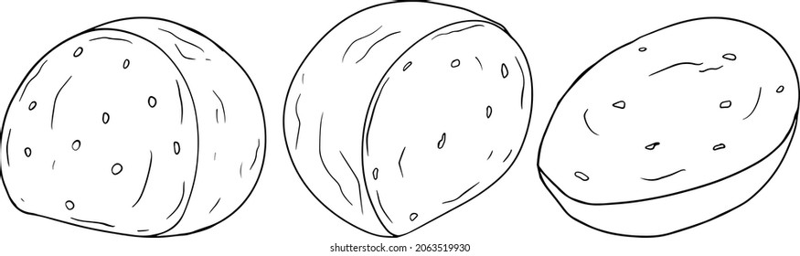 Mozzarella Cheese Ball Slice Pieces Hand Stock Vector (Royalty Free ...