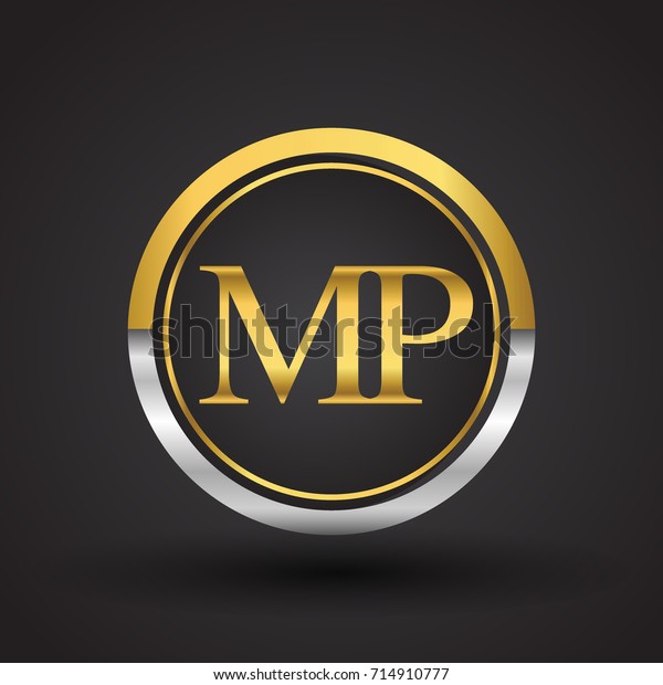 Mp Letter Logo Circle Gold Silver Stock Vector (Royalty Free) 714910777 ...