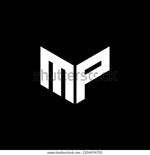 Mp Letter Logo Design Black Background Stock Vector (Royalty Free ...