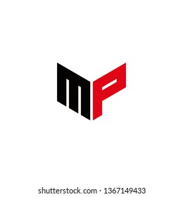 Mp Logo Letter Initial Red Black Stock Vector (Royalty Free) 1367149433 ...