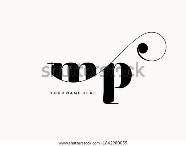 Mp Monogram Logoelegant Style Typographic Iconlettering Stock Vector ...