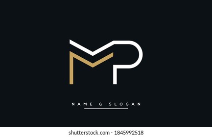 Mp Pm Abstract Letters Logo Emblem Stock Vector (Royalty Free ...