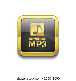 Mp3 Download Gold Vector Icon Button Stock Vector (Royalty Free ...