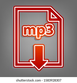 Mp3 Download Sign Flat Red Icon Stock Vector (Royalty Free) 1583928307 ...