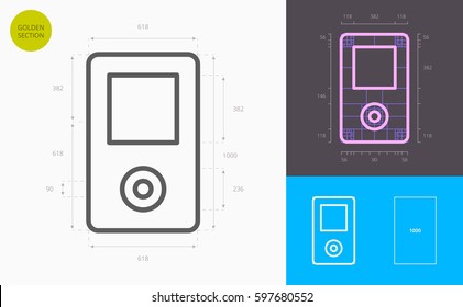 Mp3 Player Color Icon Golden Section Stock Vector (Royalty Free ...