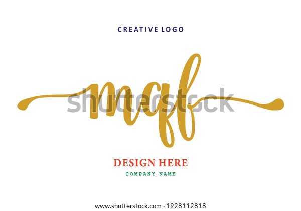 Mqf Lettering Logo Simple Easy Understand Stock Vector (Royalty Free ...