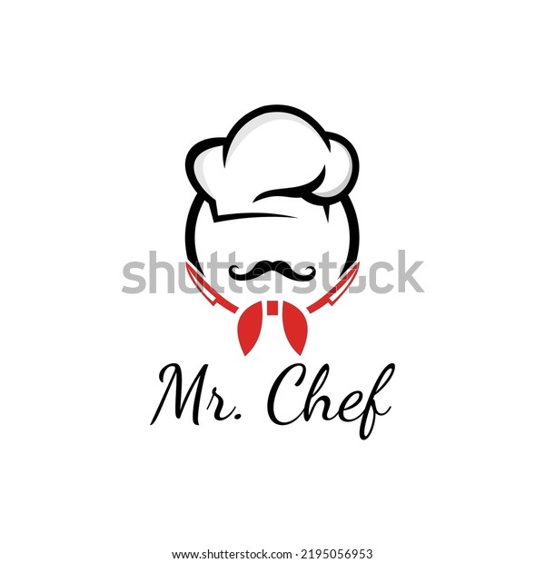 Mr Chef Hat Knife Logo Design Stock Vector (Royalty Free) 2195056953 ...