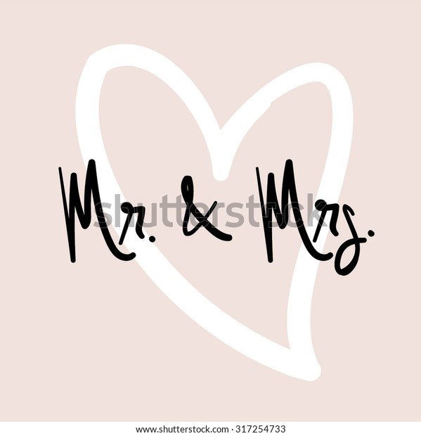 Mr Mrs Hand Written Vector Text Stock Vector (Royalty Free) 317254733