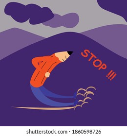 Mr Pencil Stopped Suddenly Something Stock Vector (Royalty Free ...