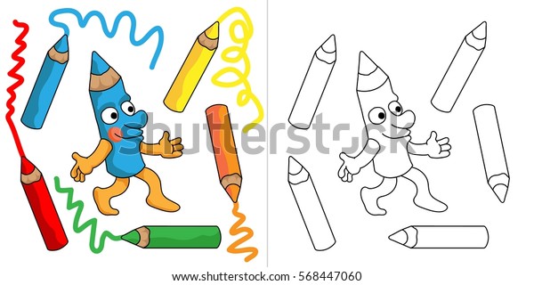 Mr Pencil Vector Color Cartoon Illustration Stock Vector (Royalty Free ...