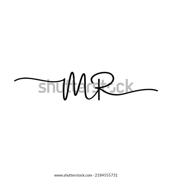 Mr Signature Monogram Initial Letters Logo Stock Vector (Royalty Free ...