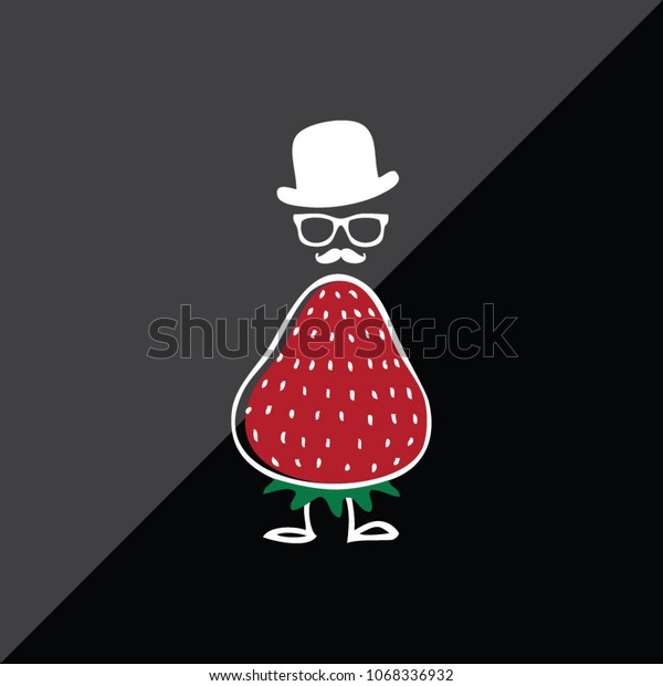 Mr Strawberry Logo Stock Vector (Royalty Free) 1068336932 | Shutterstock