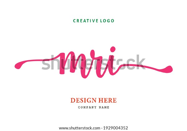 Mri Lettering Logo Simple Easy Understand Stock Vector (Royalty Free ...