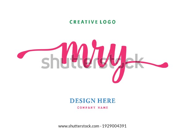 Mry Lettering Logo Simple Easy Understand Stock Vector (Royalty Free ...