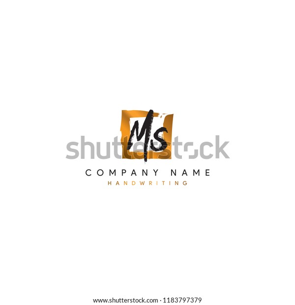 Ms Initial Logo Handwriting Letter Ms Stock Vector (Royalty Free ...