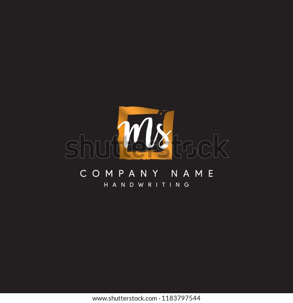 Ms Initial Logo Handwriting Letter Ms Stock Vector (Royalty Free ...