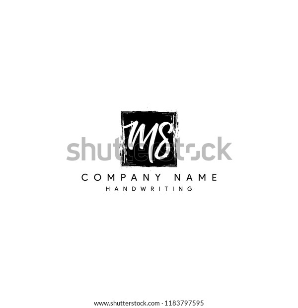 Ms Initial Logo Handwriting Letter Ms Stock Vector (Royalty Free ...