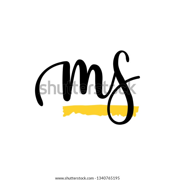 Ms Initial Signature Logo Handwriting Logo Stock Vector (Royalty Free ...